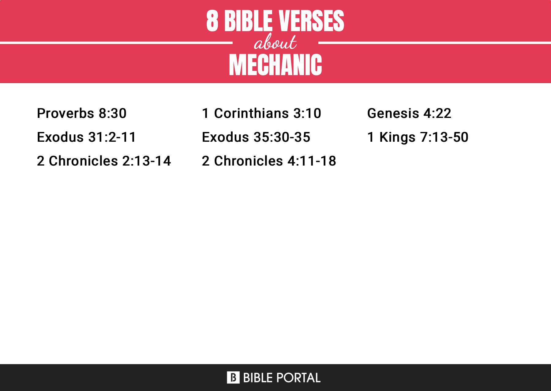 8 Bible Verses about Mechanic