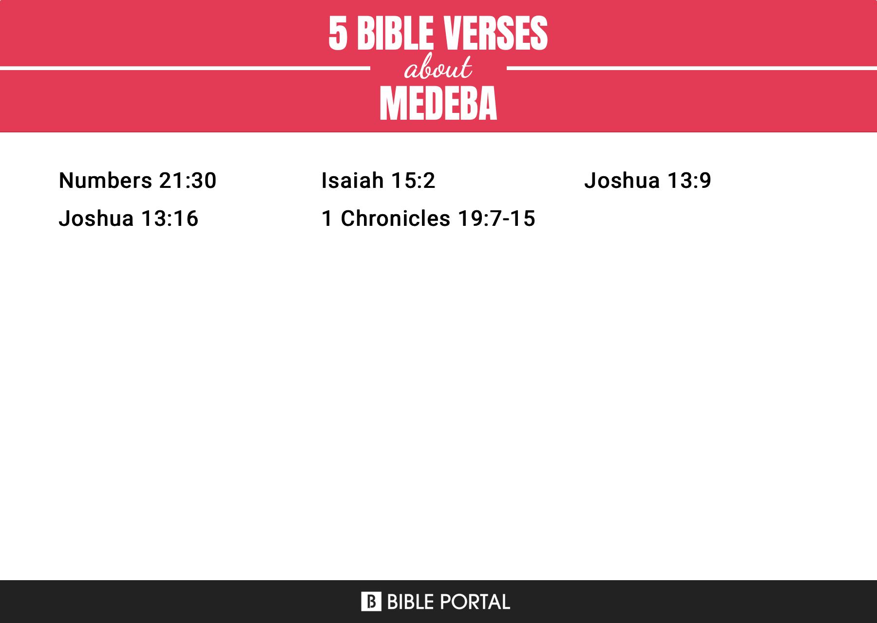 5 Bible Verses about Medeba
