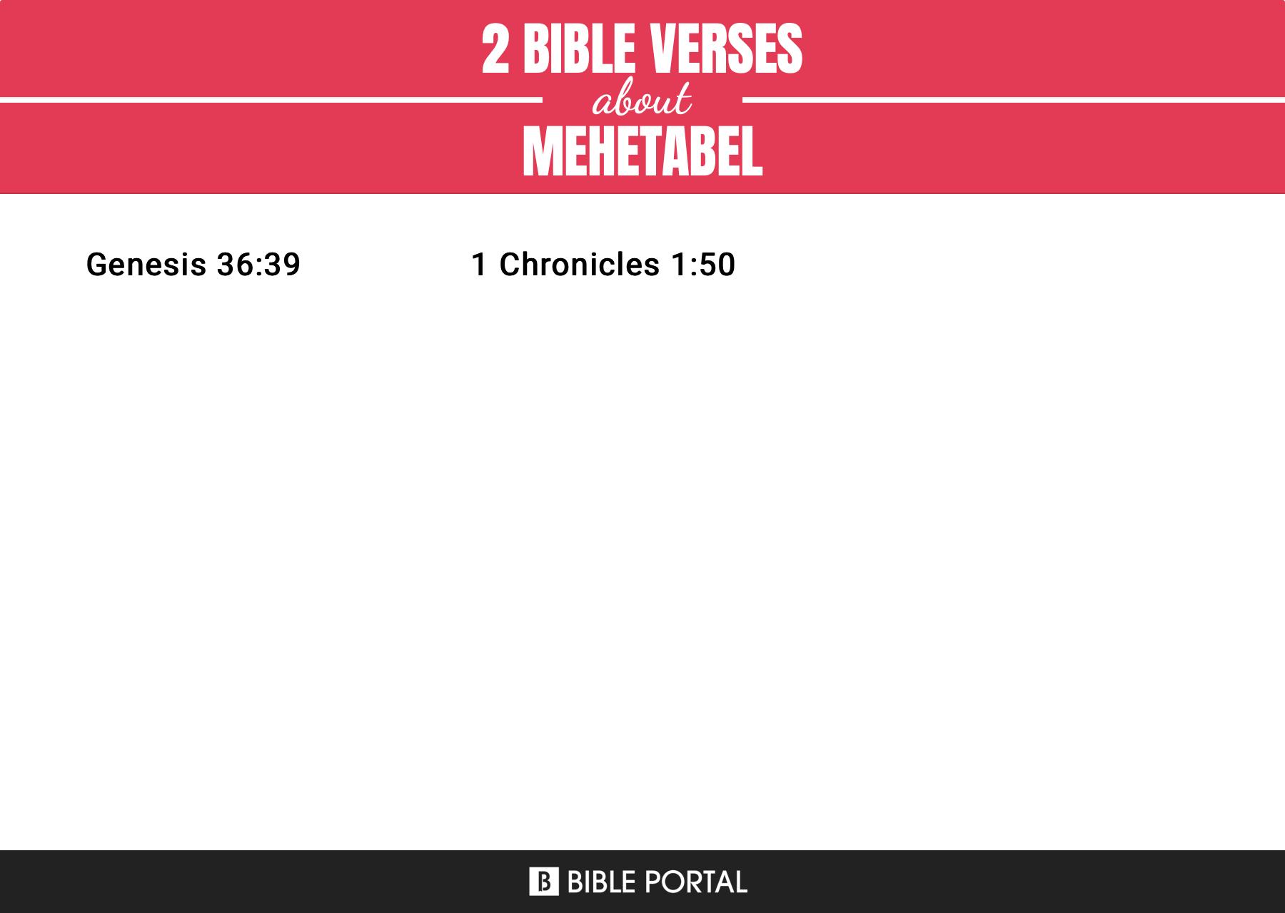 2 Bible Verses about Mehetabel