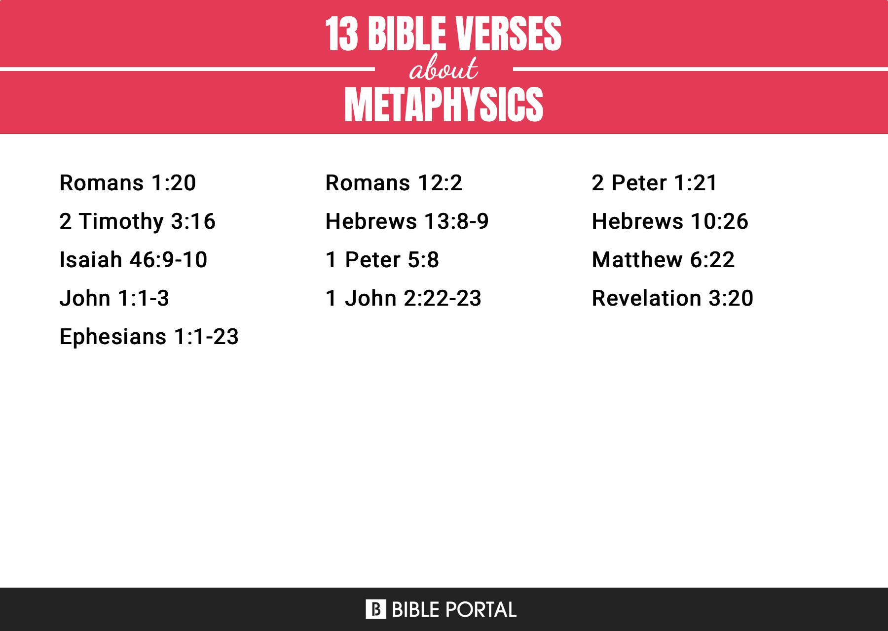 13 Bible Verses about Metaphysics