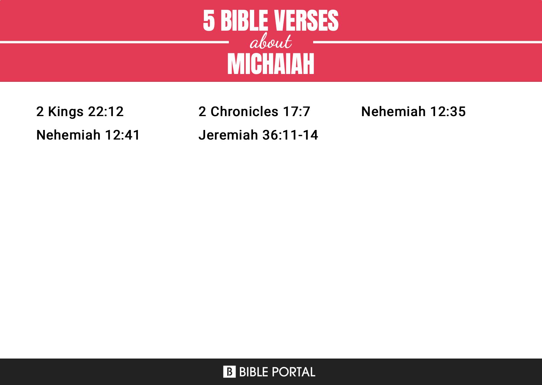 5 Bible Verses about Michaiah