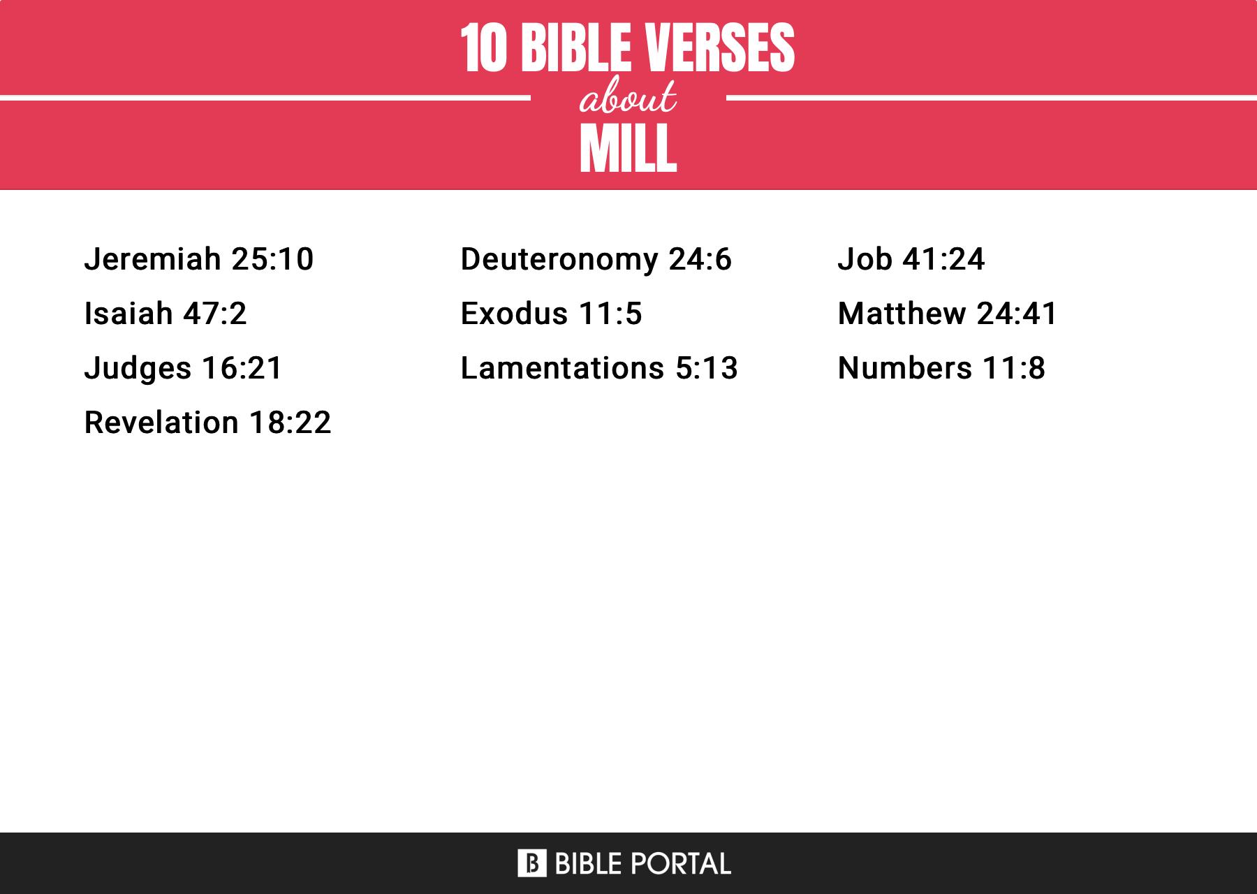 10 Bible Verses about Mill