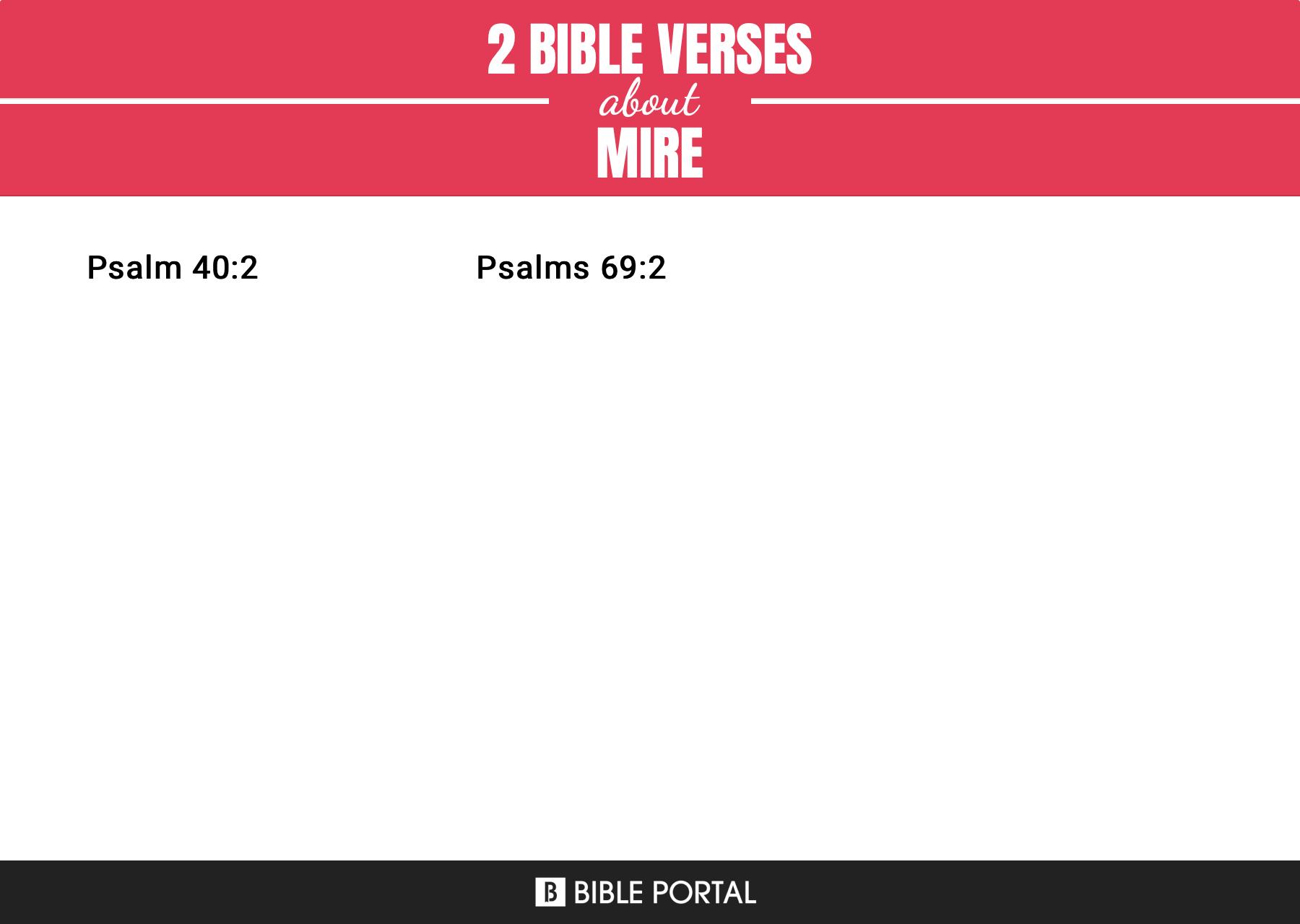2 Bible Verses about Mire