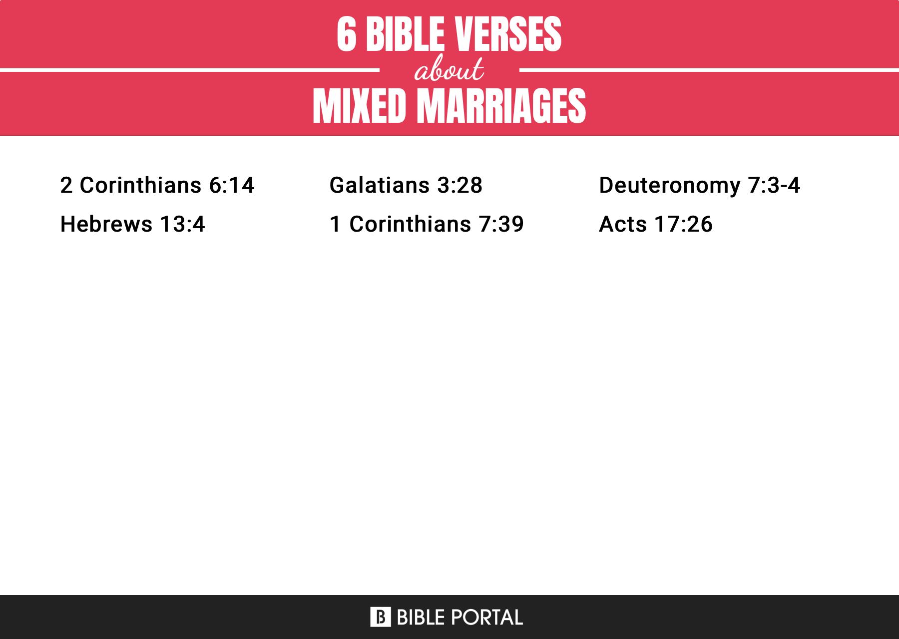 6 Bible Verses about Mixed Marriages