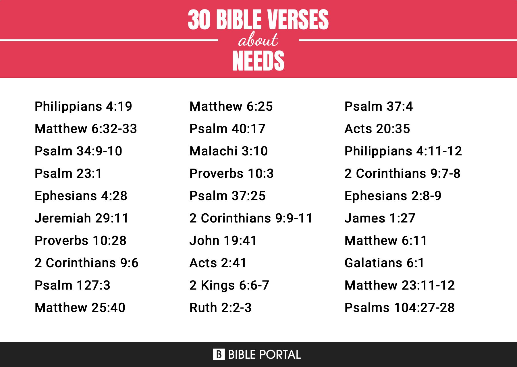 31 Bible Verses about Needs