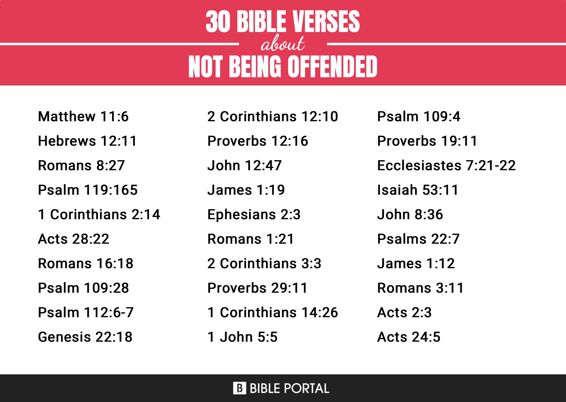 84 Bible Verses about Not Being Offended 84 Bible Verses about Not Being Offended