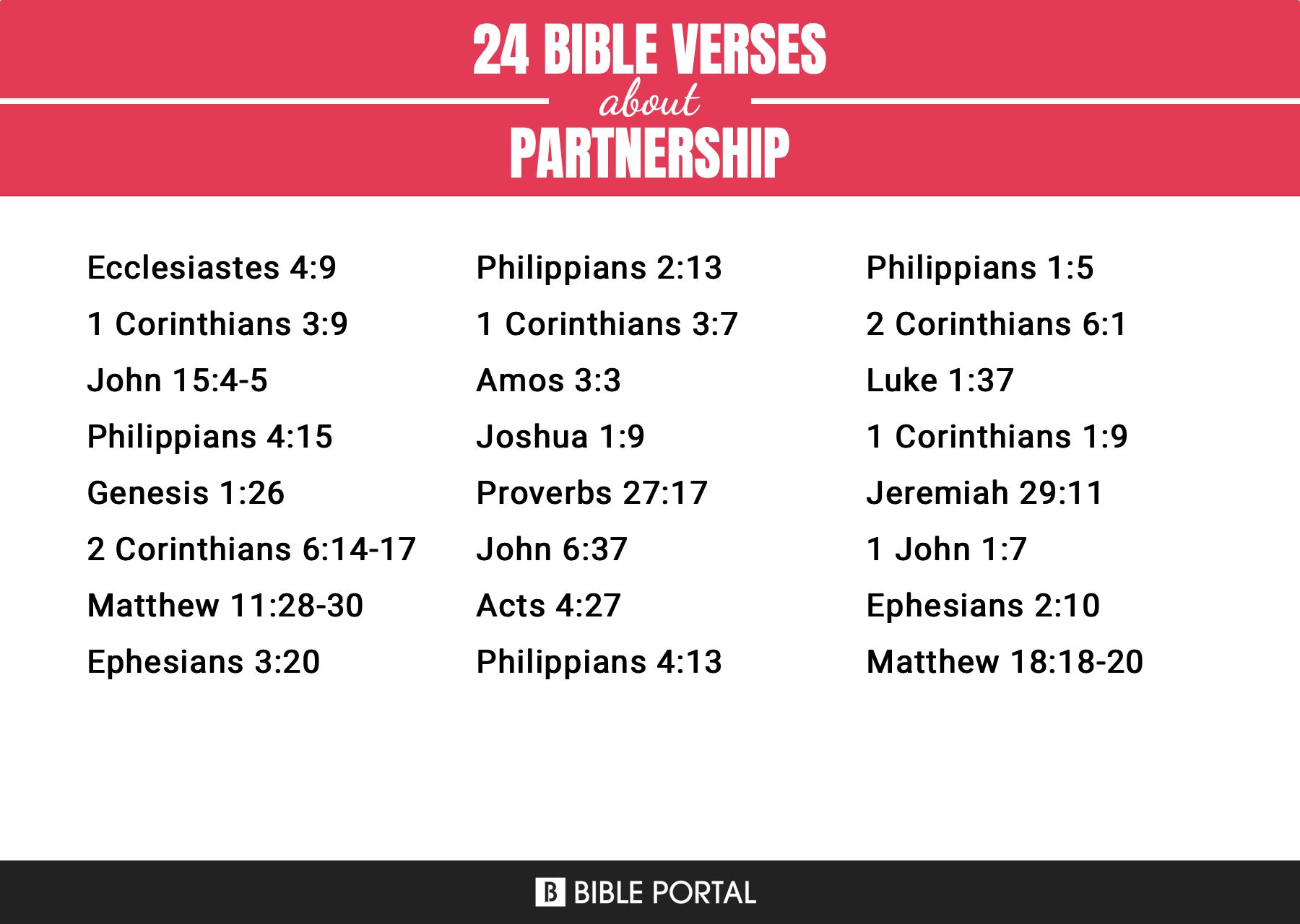 24 Bible Verses about Partnership