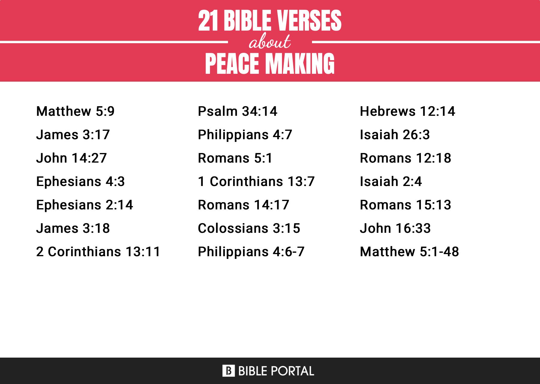 21 Bible Verses about Peace Making