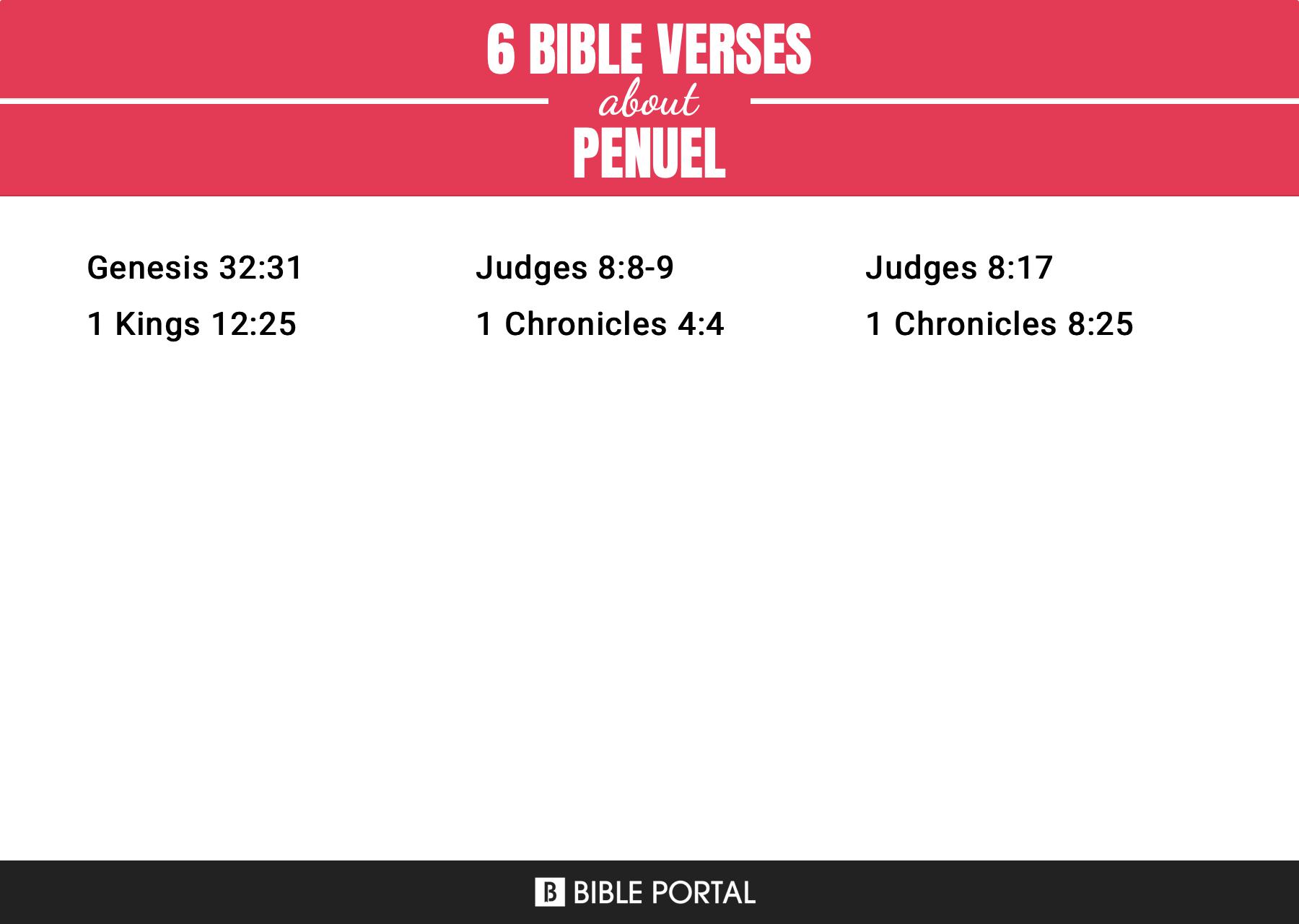 6 Bible Verses about Penuel