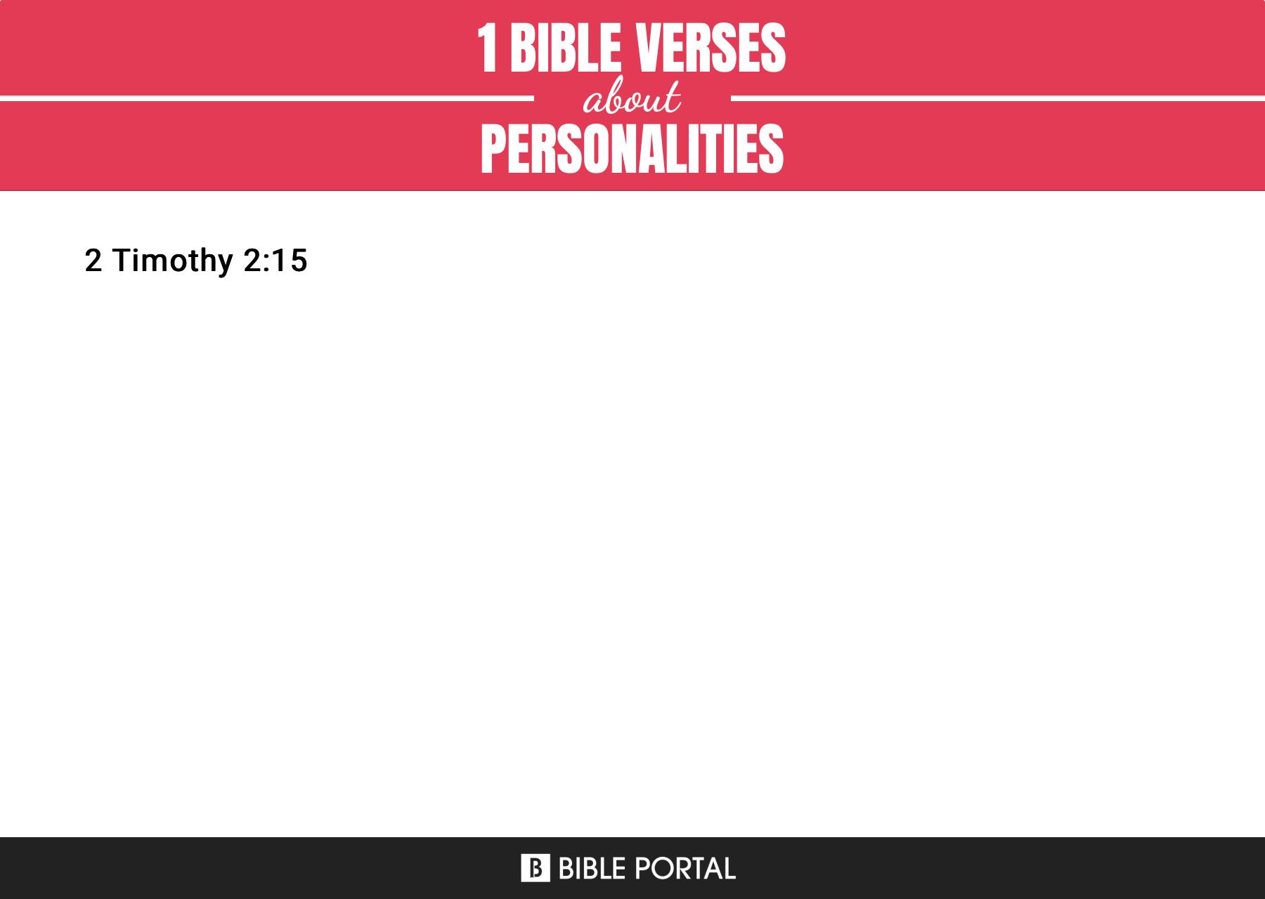 1 Bible Verses about Personalities