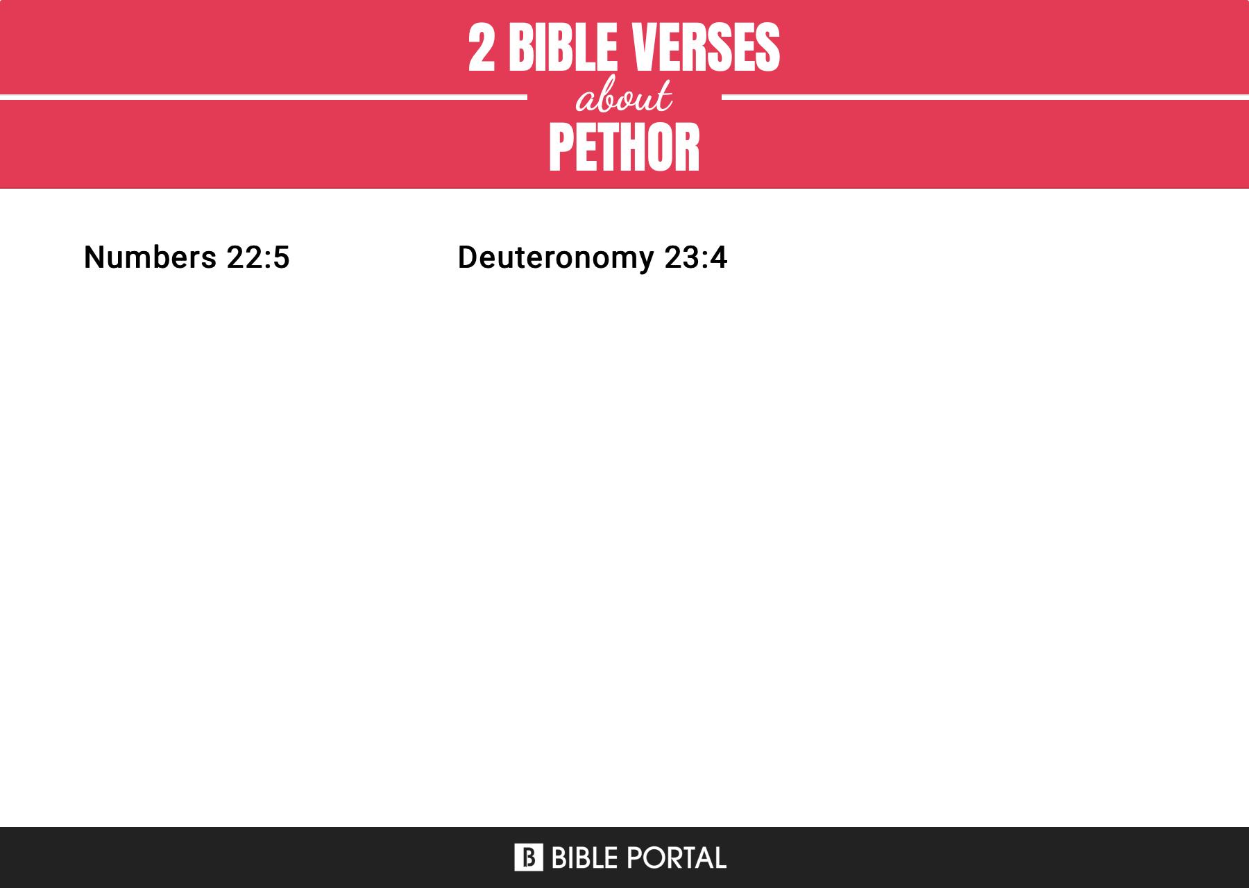 2 Bible Verses about Pethor