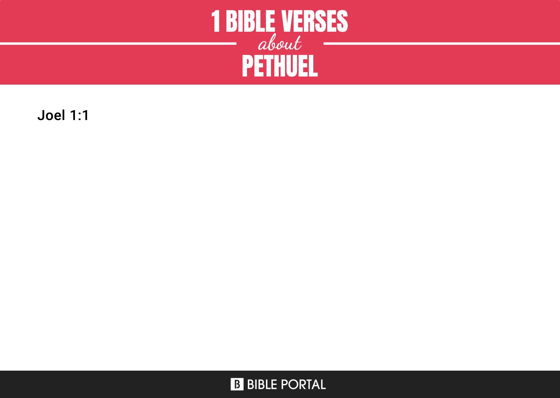 1 Bible Verses about Pethuel?