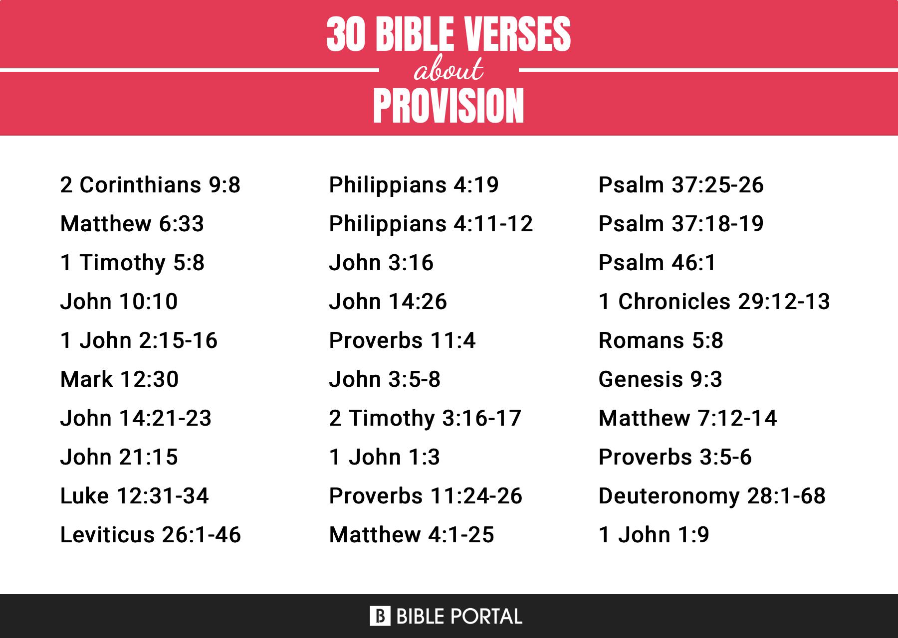 62 Bible Verses about Provision