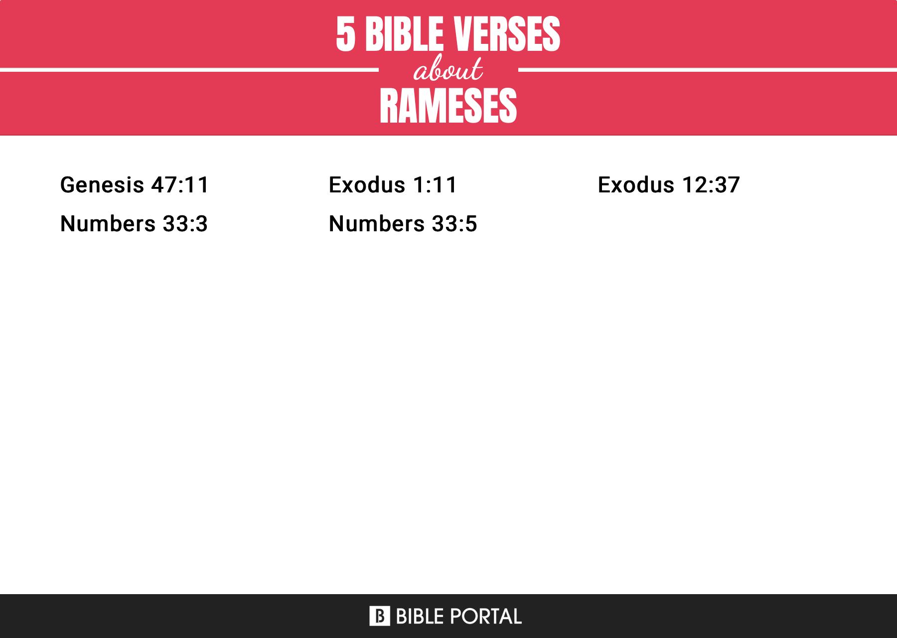 5 Bible Verses about Rameses