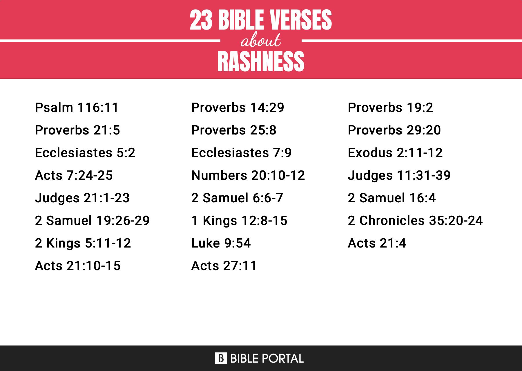 23 Bible Verses about Rashness