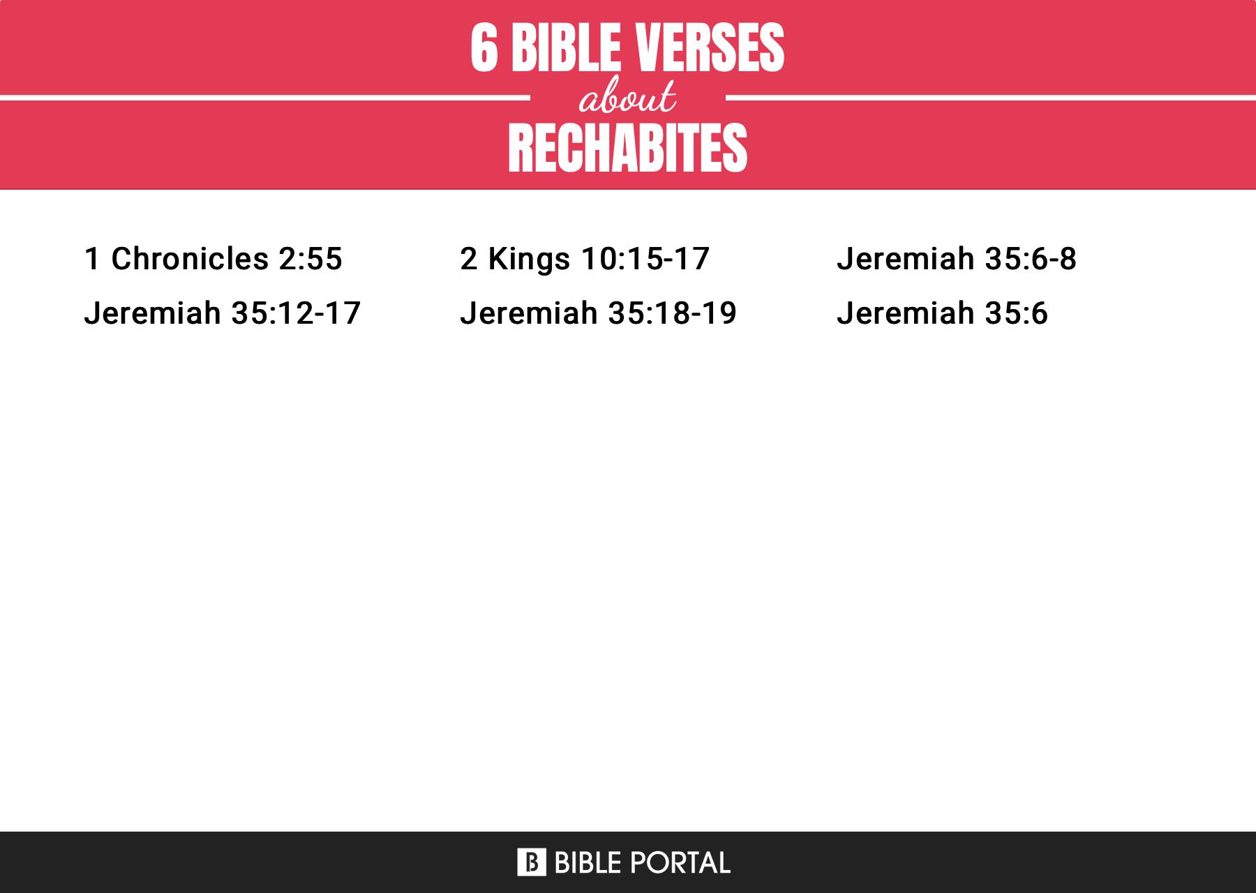 6 Bible Verses about Rechabites
