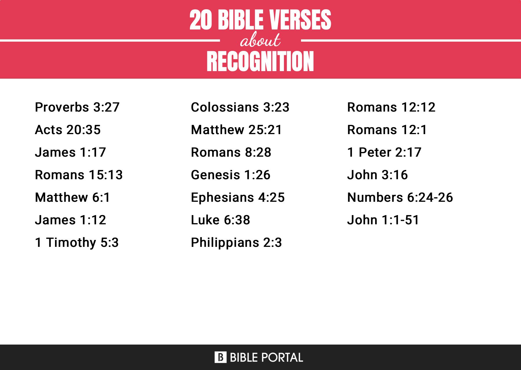 20 Bible Verses about Recognition