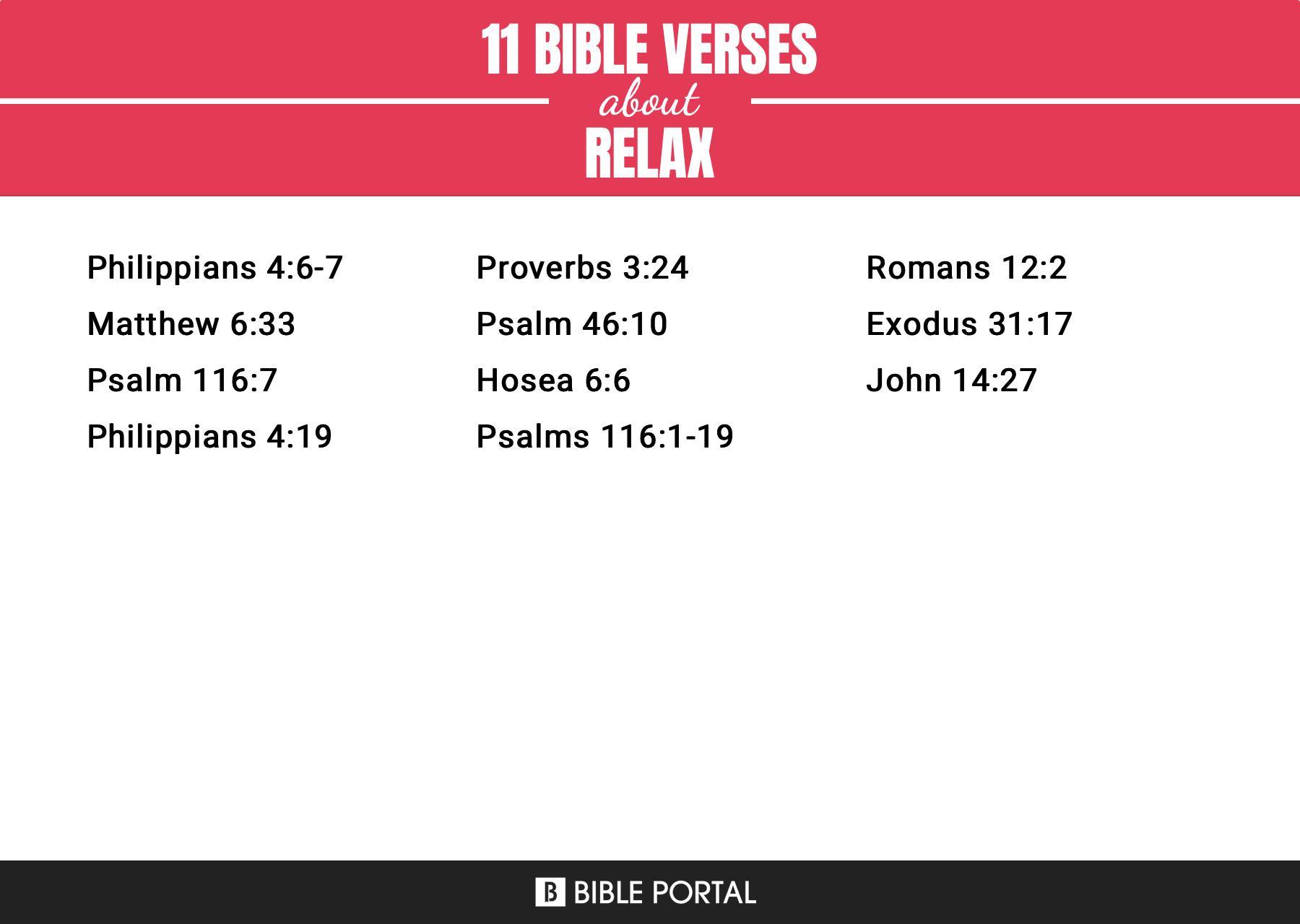 11 Bible Verses about Relax