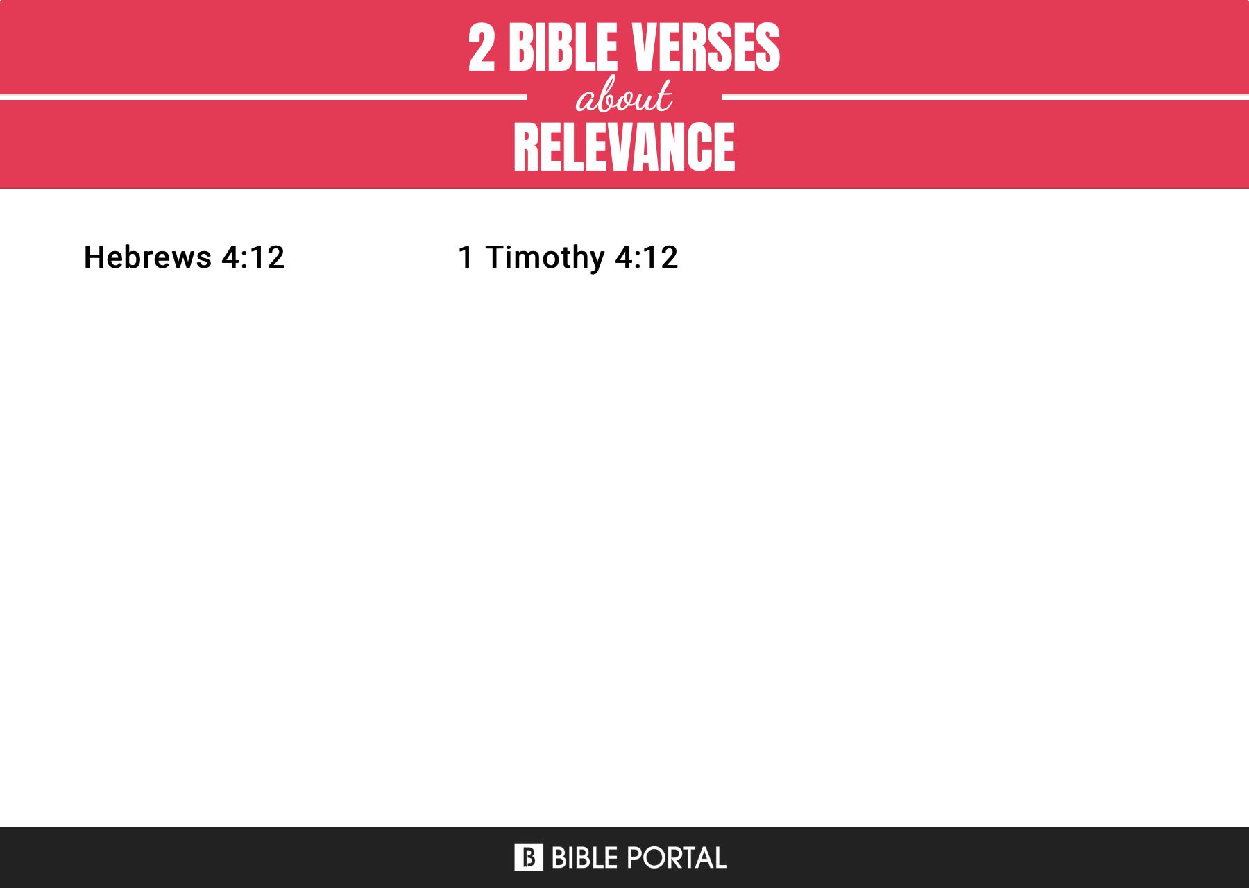 2 Bible Verses about Relevance