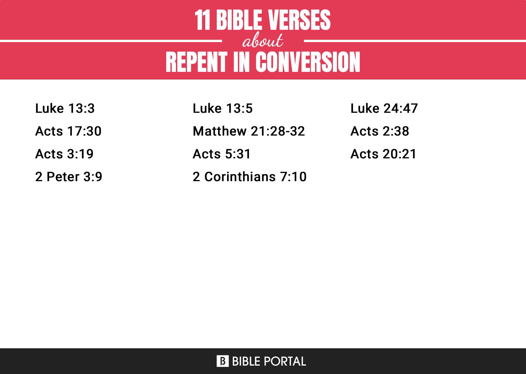11 Bible Verses about Repent In Conversion