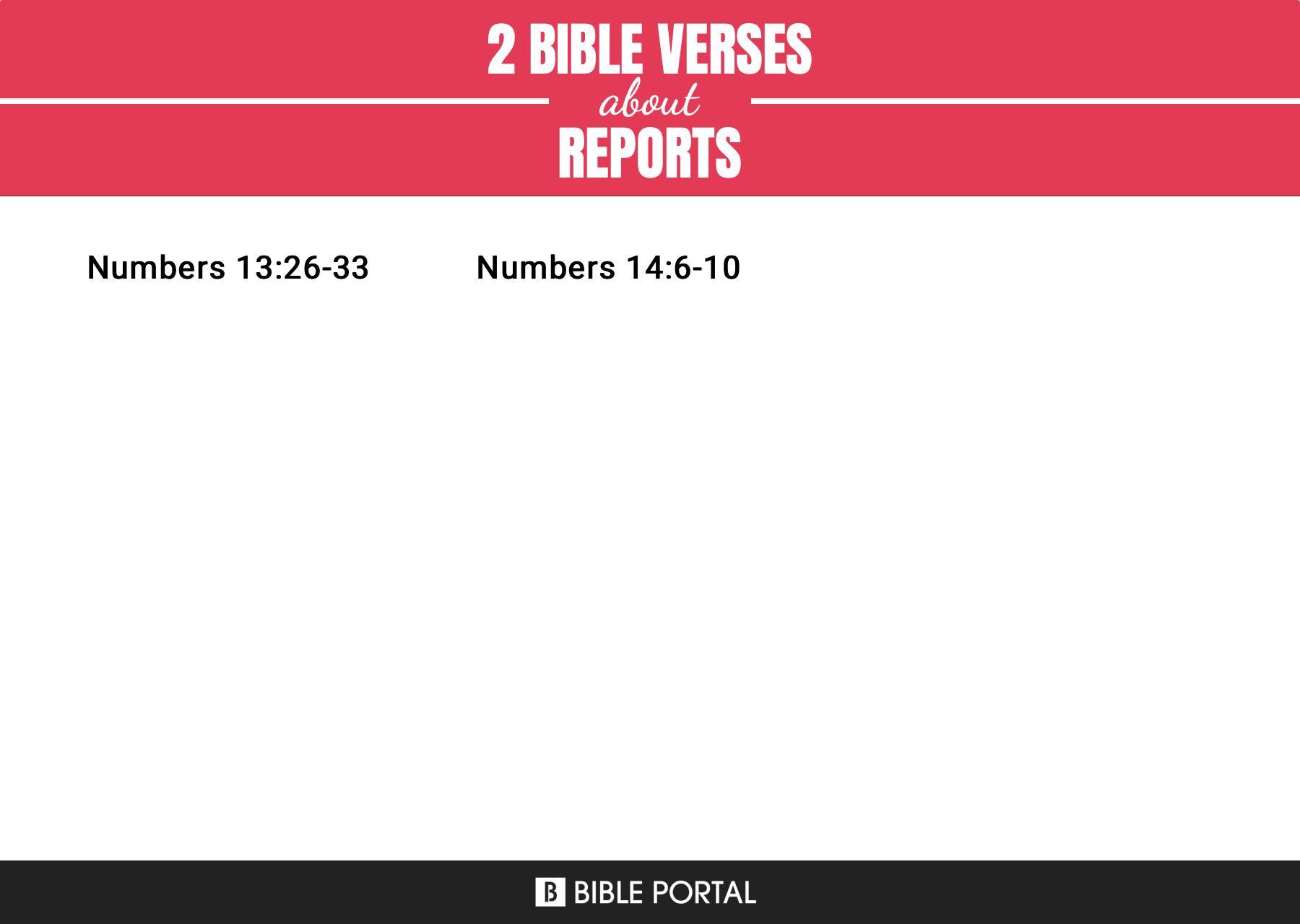 2 Bible Verses about Reports