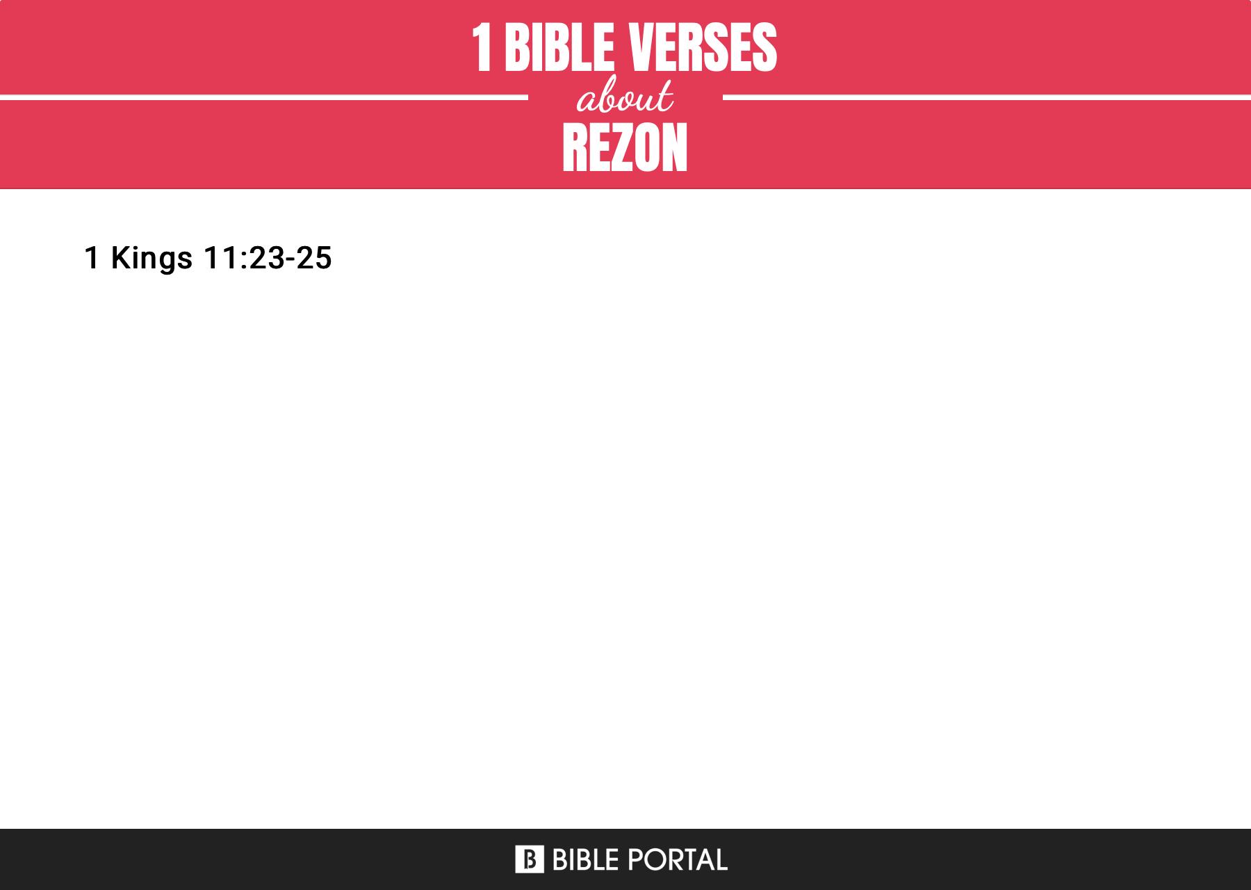 1 Bible Verses about Rezon