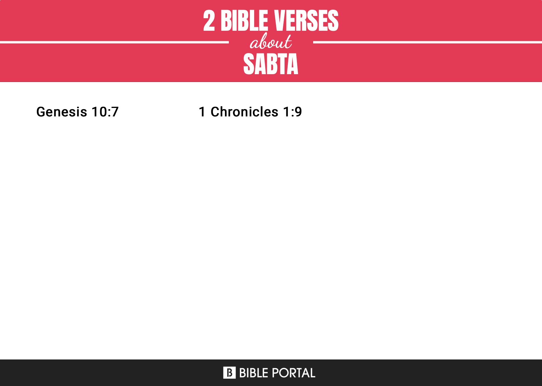 2 Bible Verses about Sabta