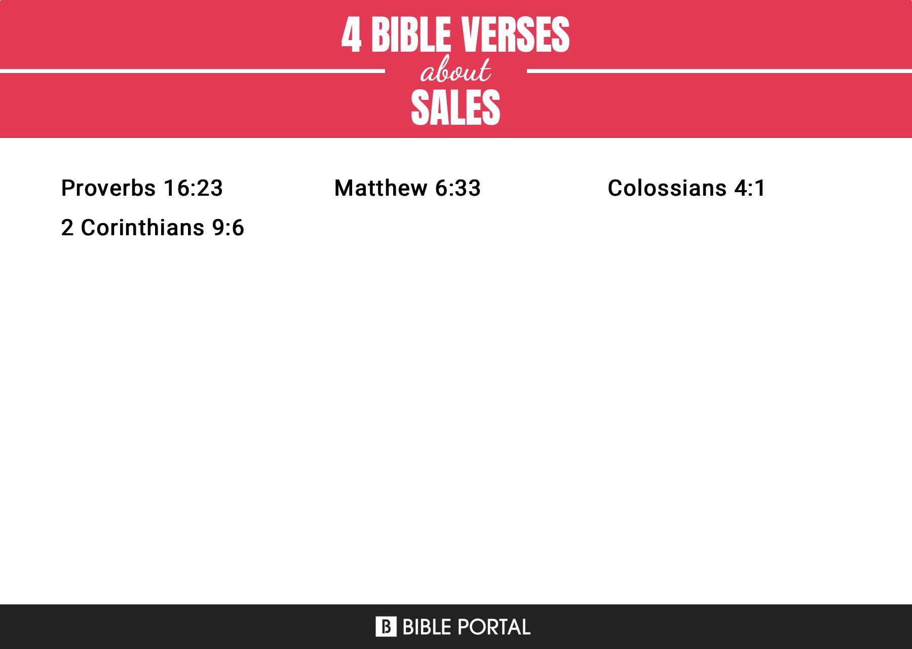 4 Bible Verses about Sales?