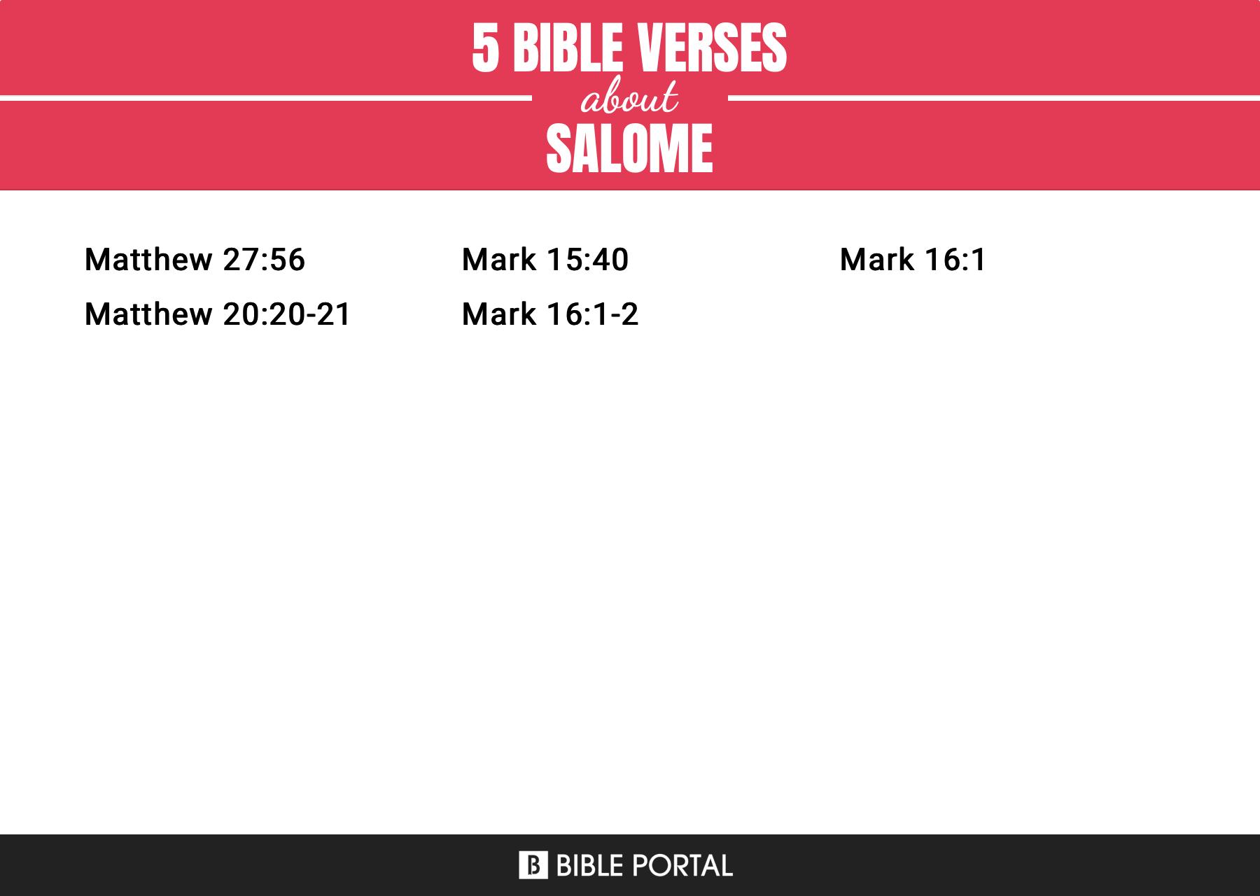 5 Bible Verses about Salome