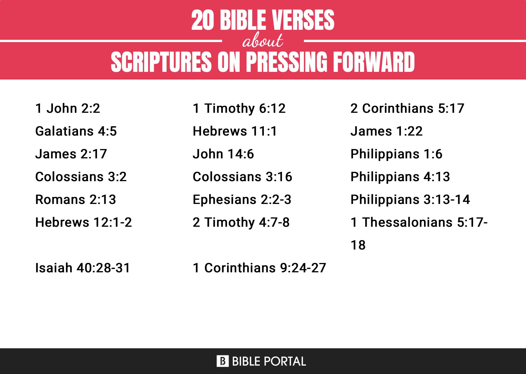20 Bible Verses about Scriptures On Pressing Forward
