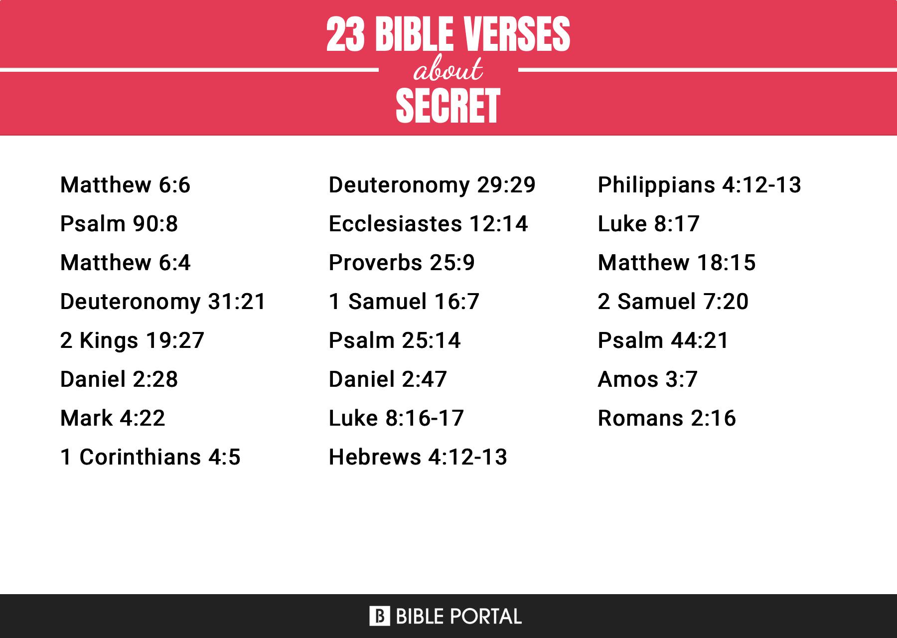 23 Bible Verses about Secret