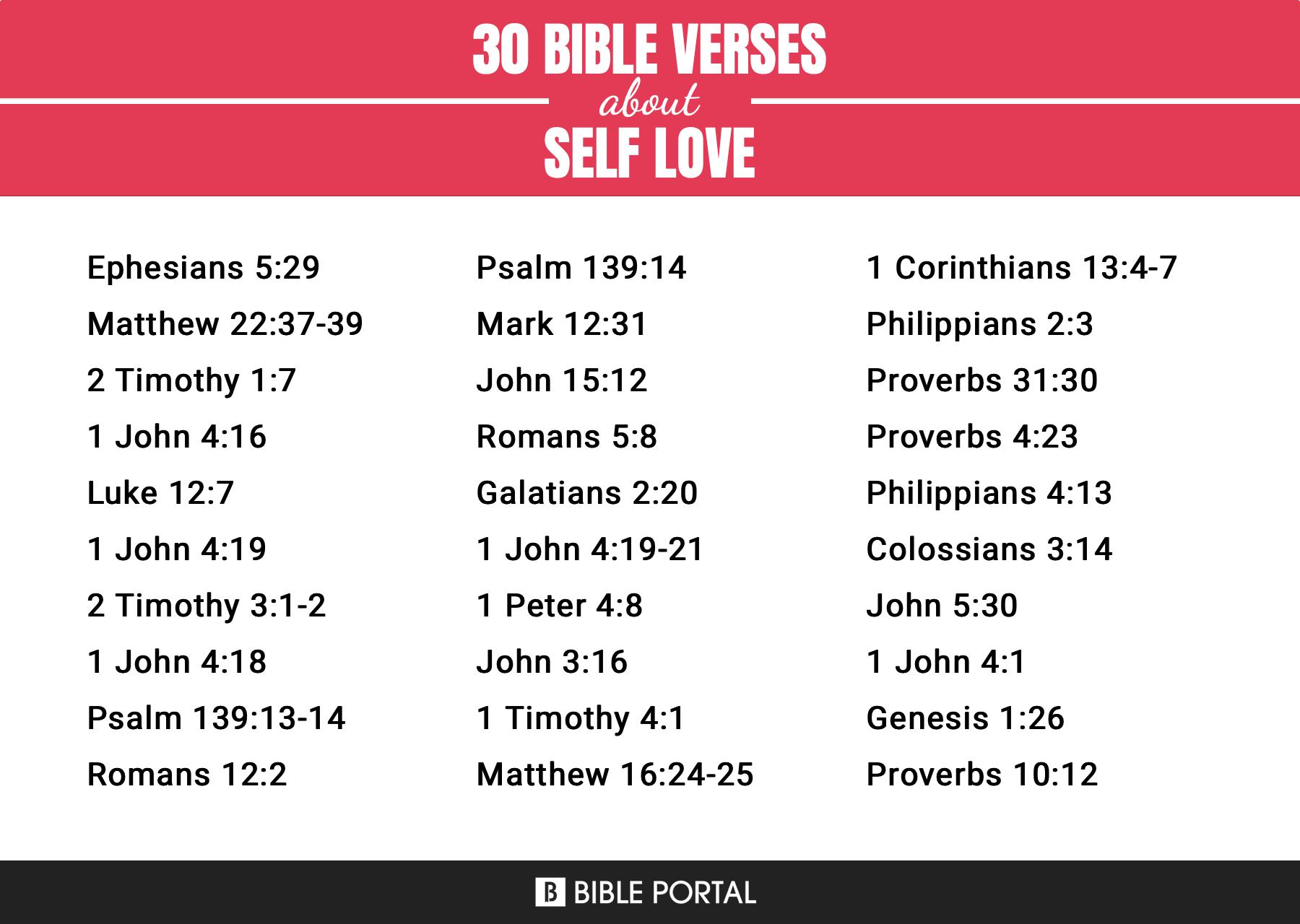 70 Versículos de la Biblia sobre Amor Propio