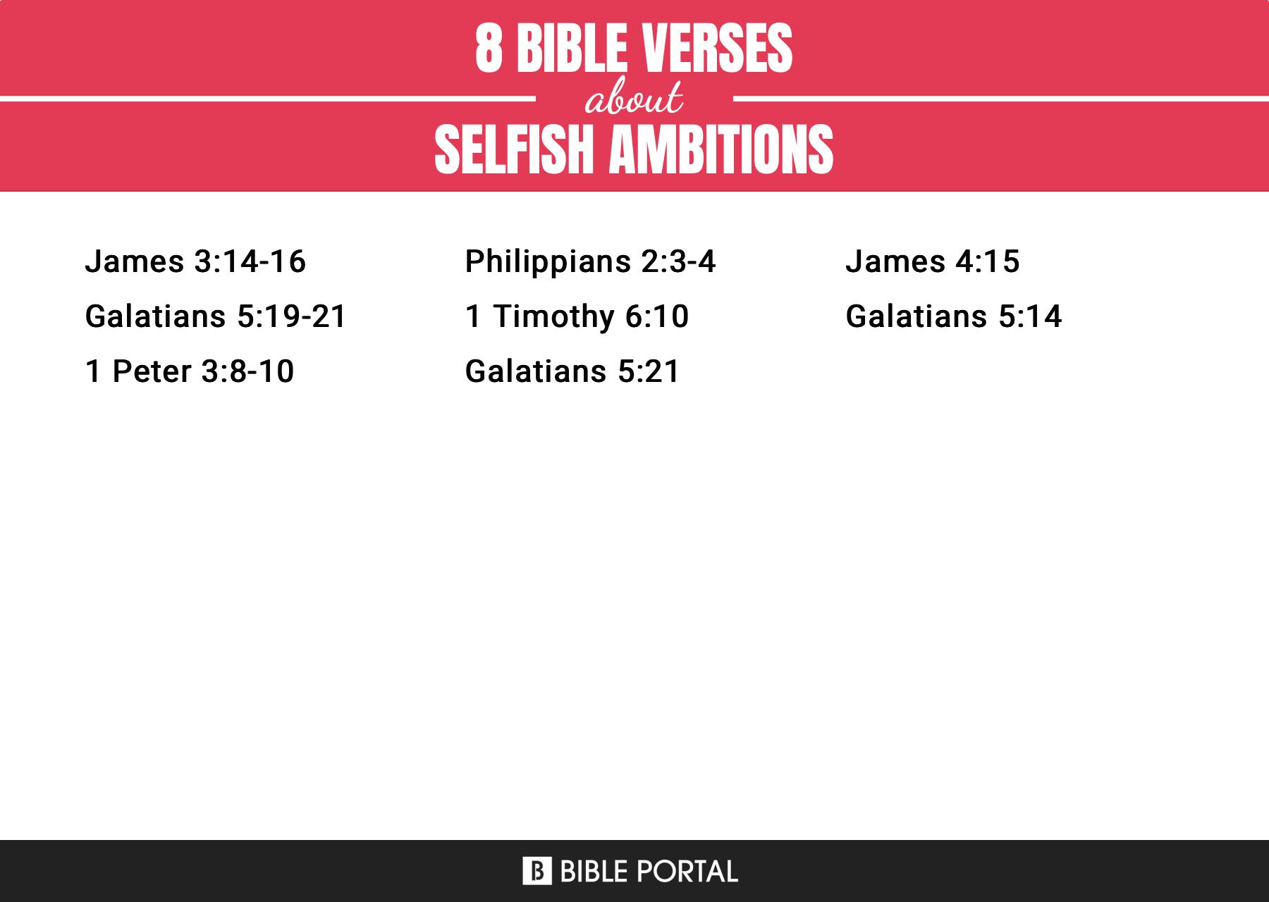 8 Bible Verses about Selfish Ambitions