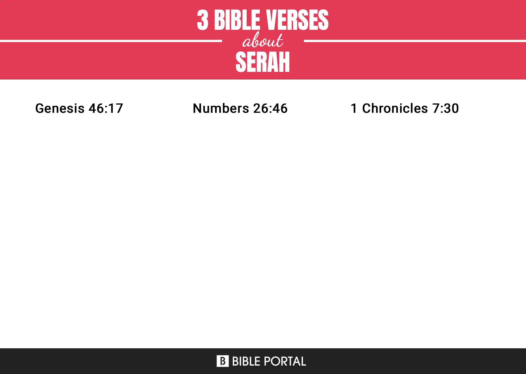 3 Bible Verses about Serah