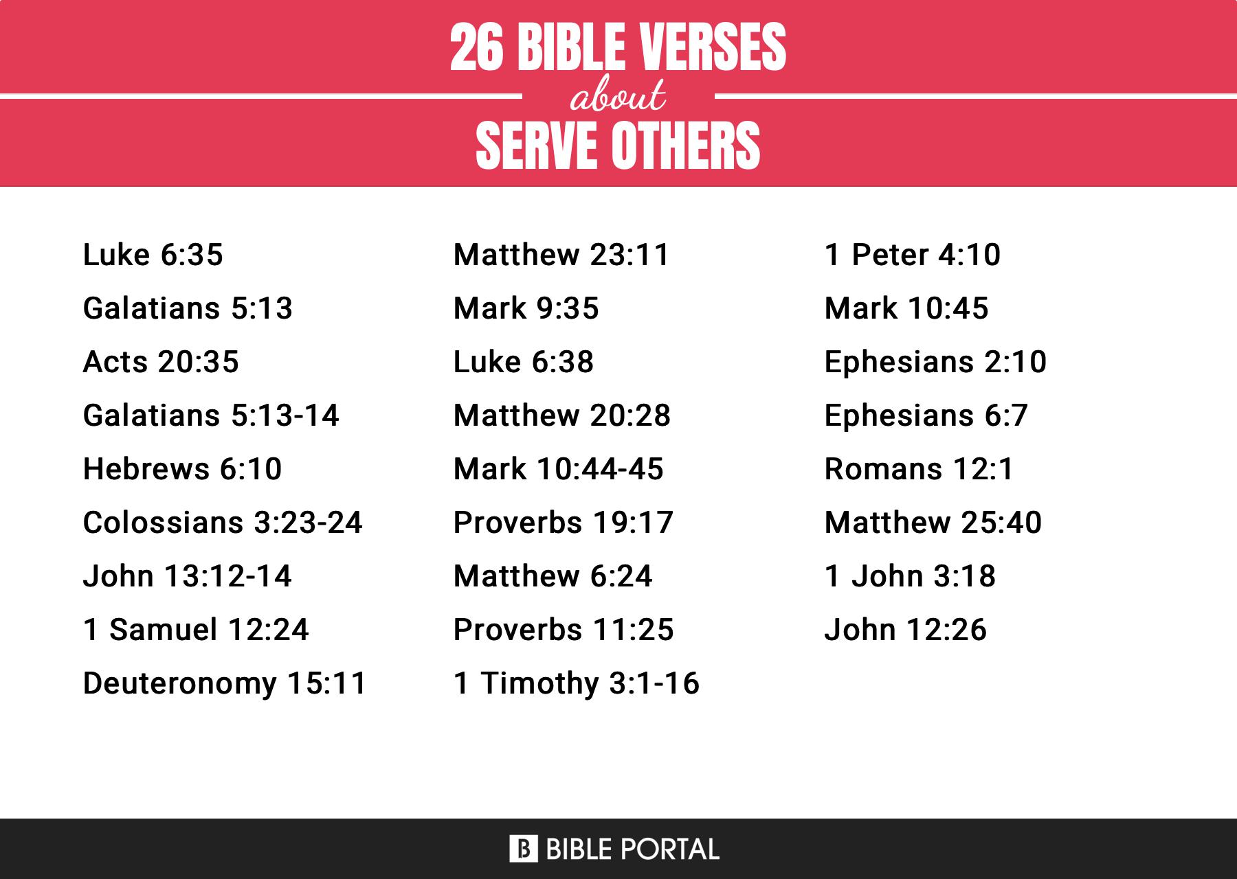 26 Bible Verses about Serve Others