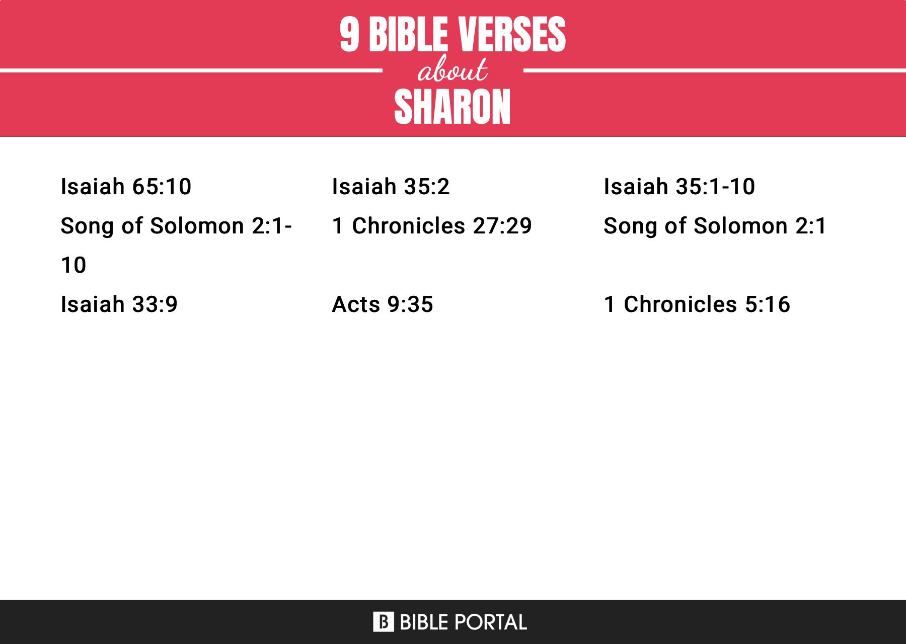 9 Bible Verses about Sharon