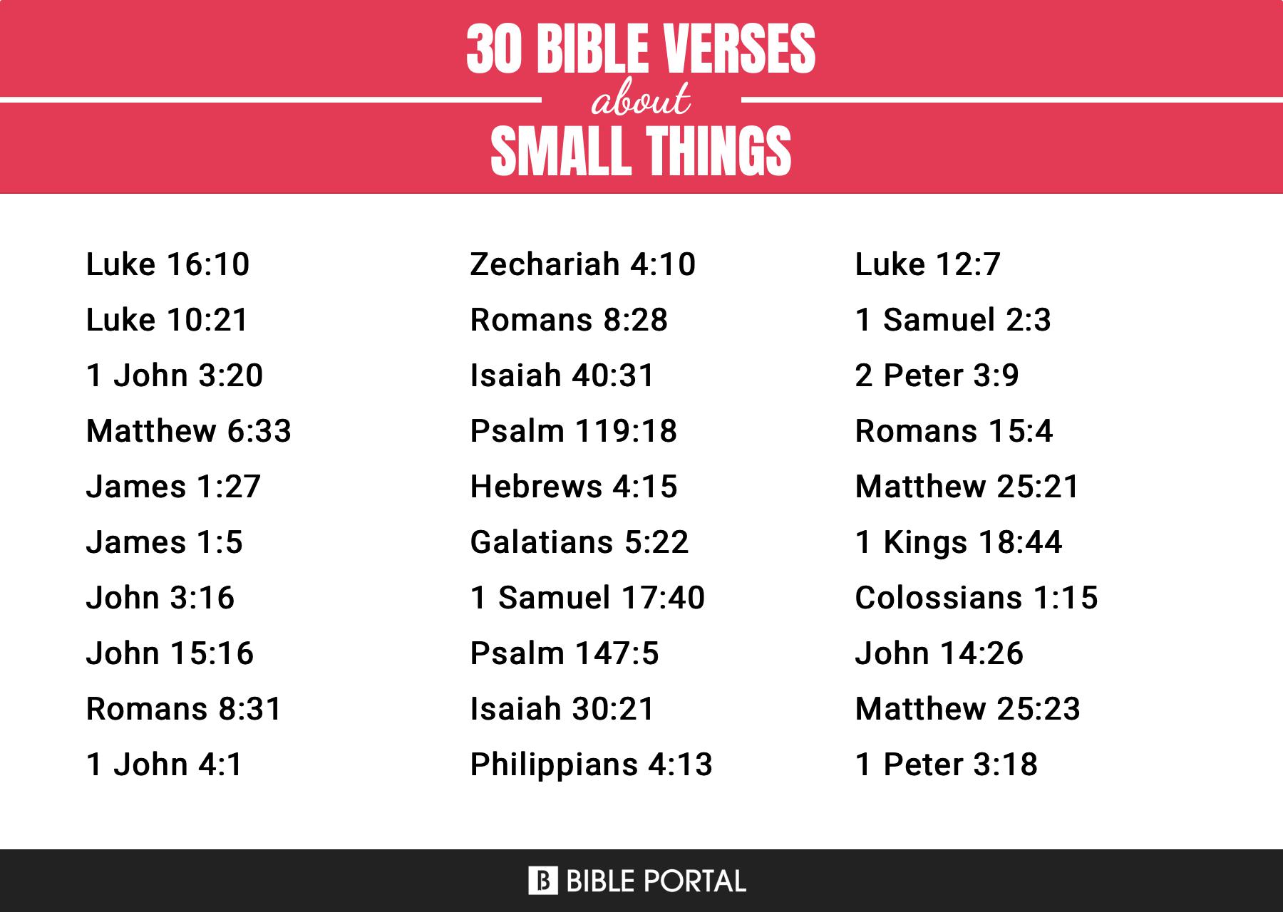32 Bible Verses about Small Things