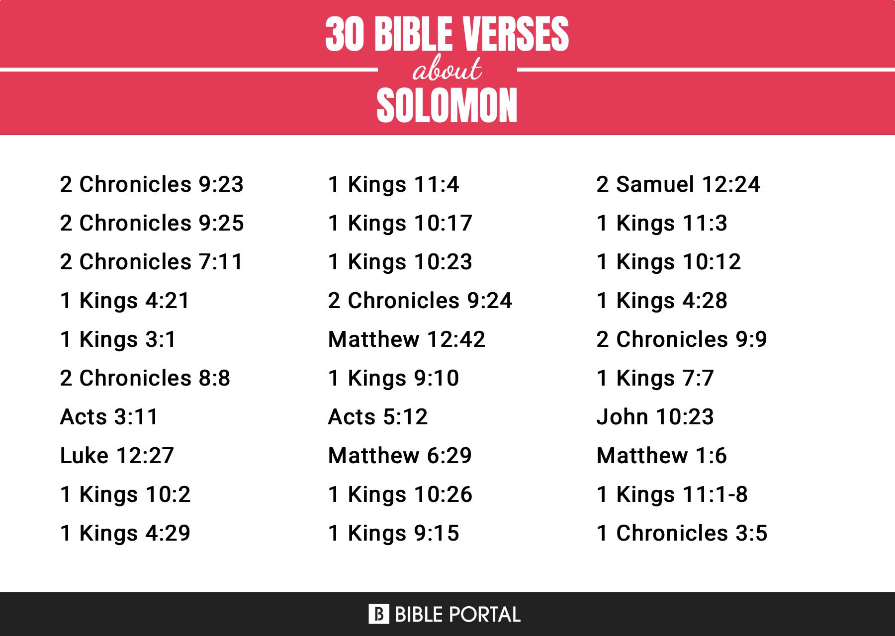 127 Bible Verses about Solomon