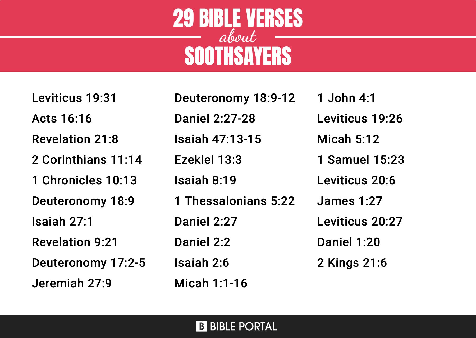 29 Bible Verses about Soothsayers
