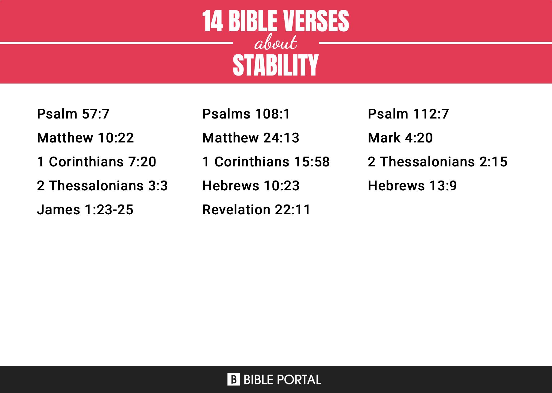 14 Bible Verses about Stability