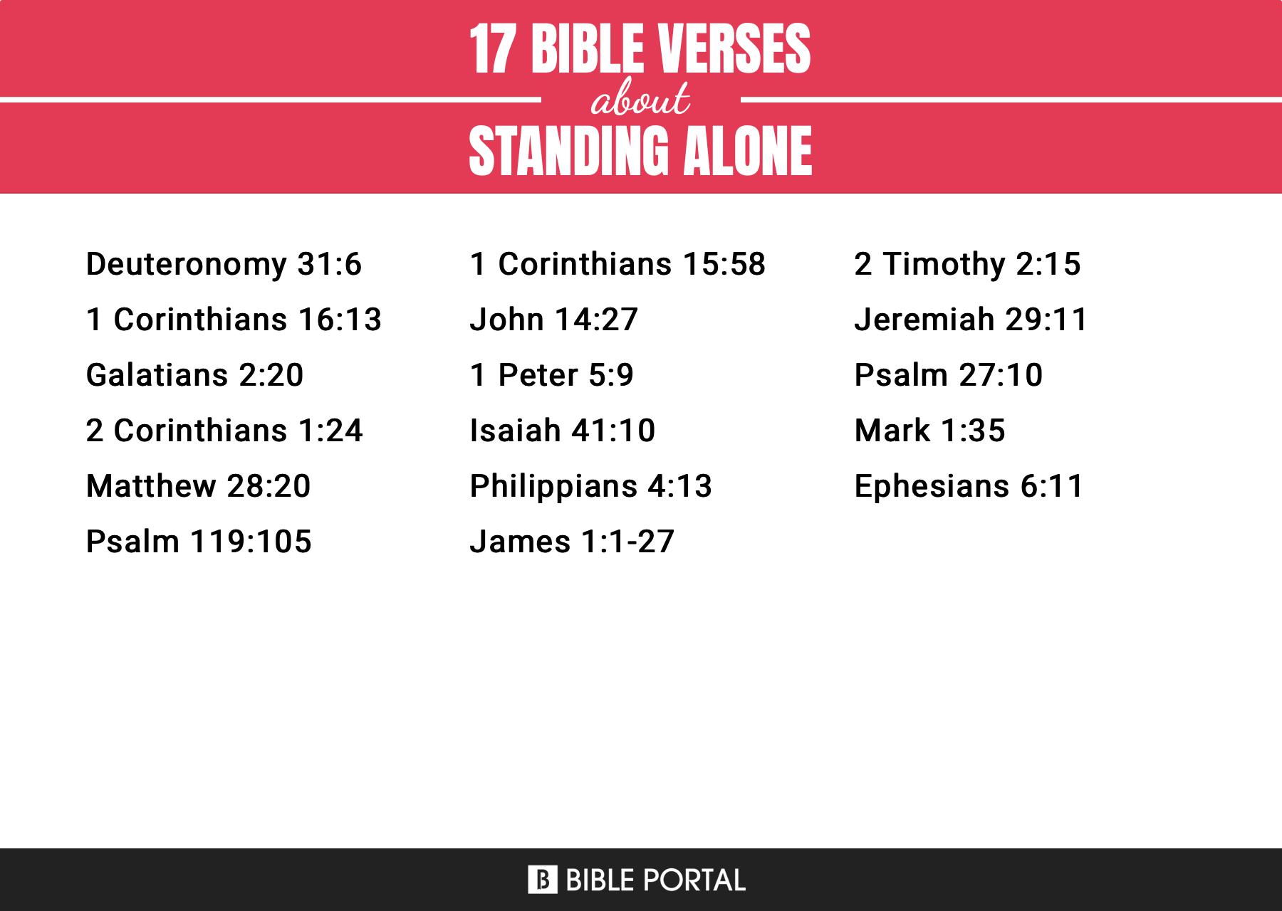 17 Bible Verses about Standing Alone