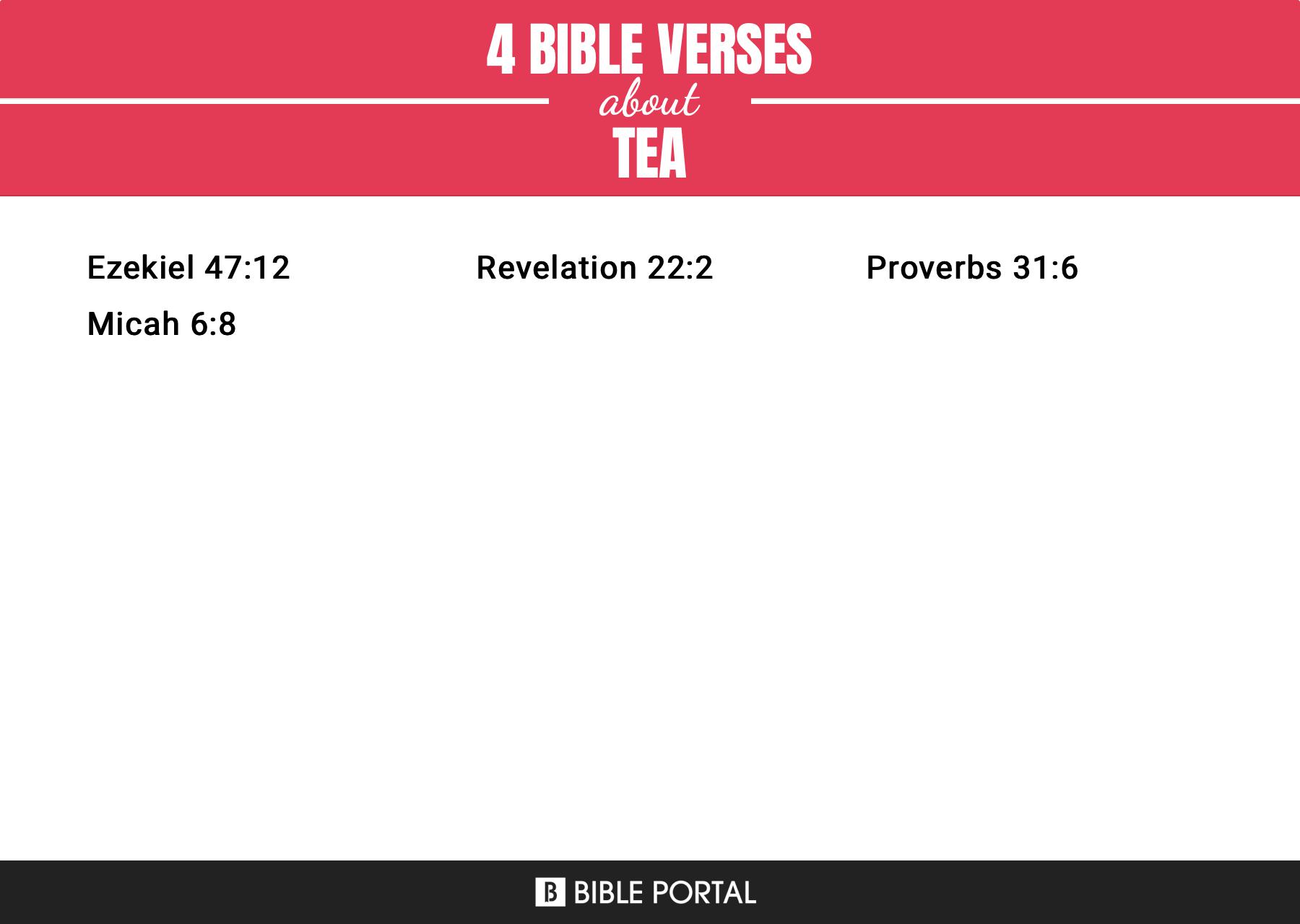 4 Bible Verses about Tea