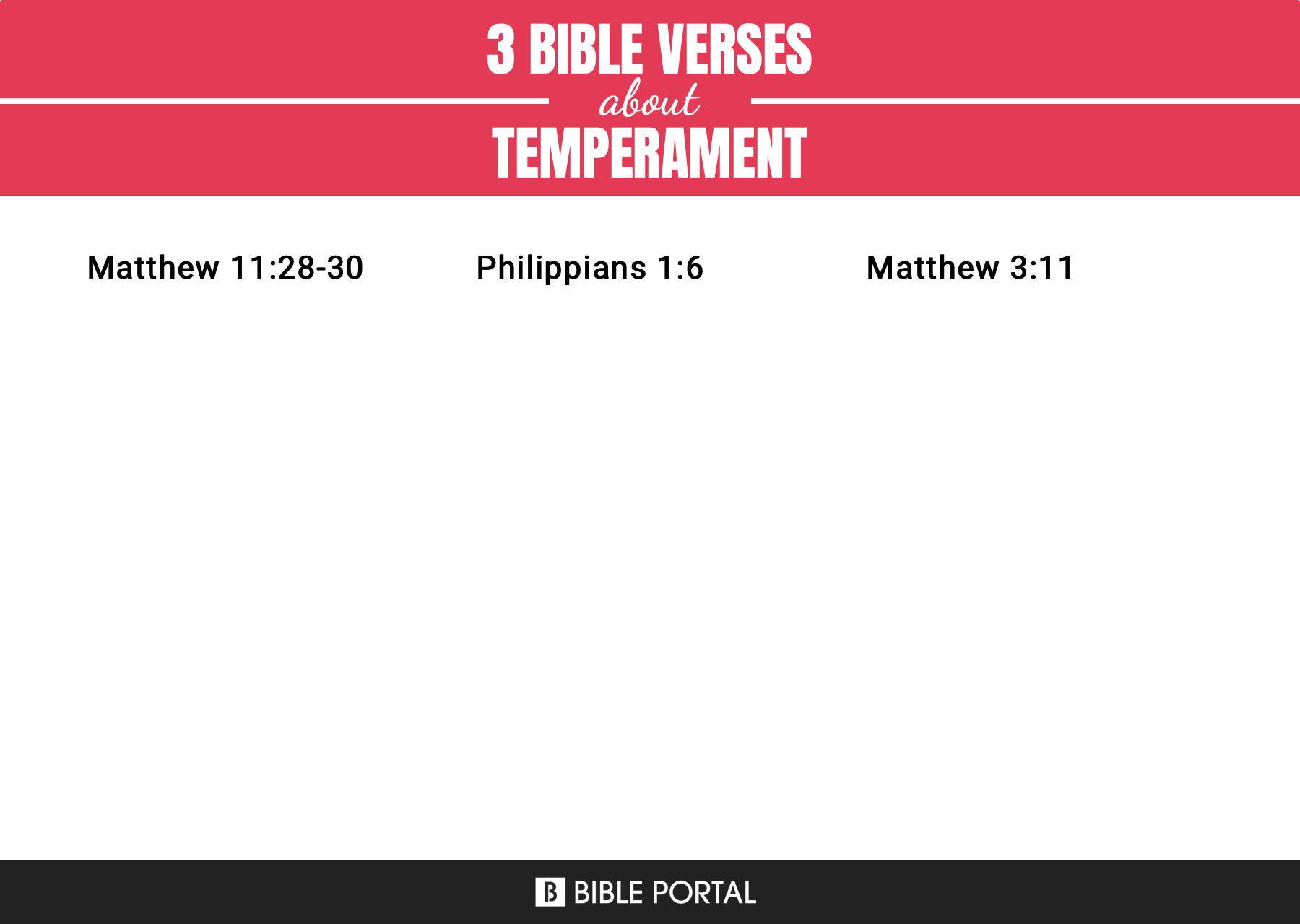 3 Bible Verses about Temperament