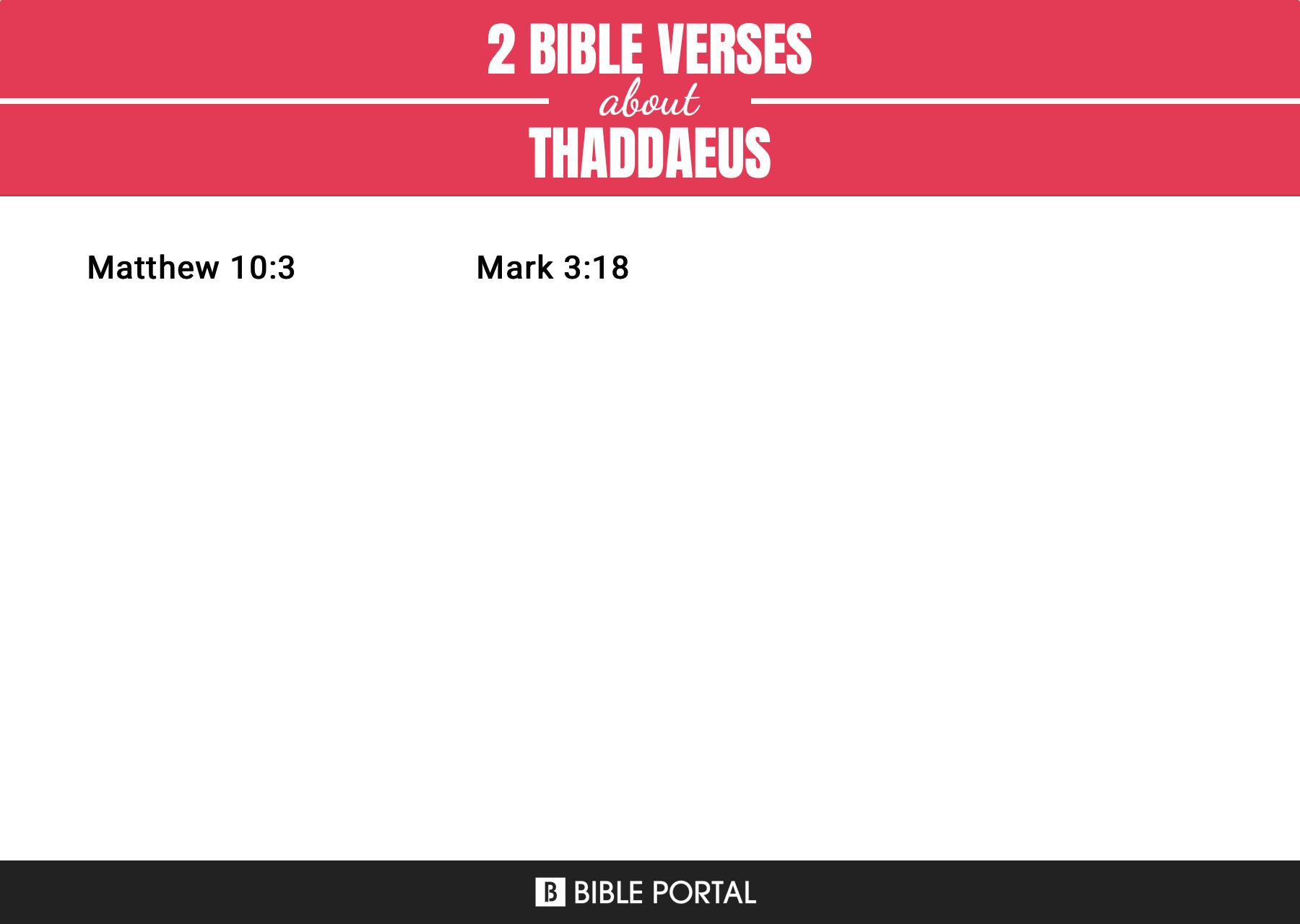 2 Bible Verses about Thaddaeus