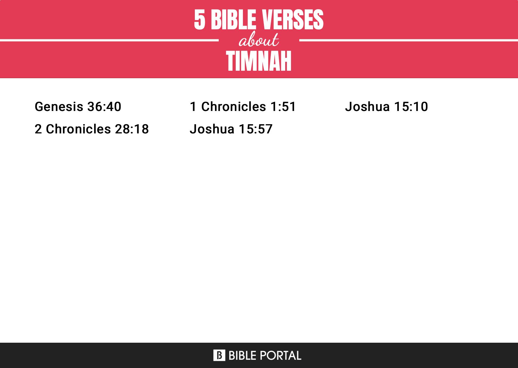 5 Bible Verses about Timnah