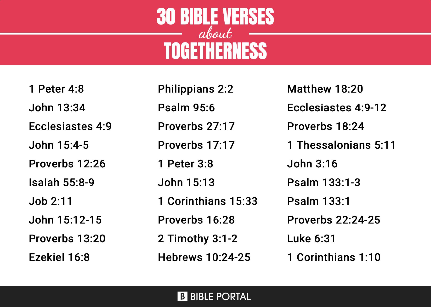 48 Bible Verses about Togetherness