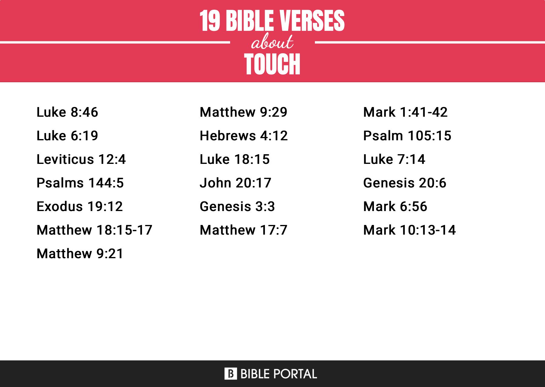 19 Bible Verses about Touch