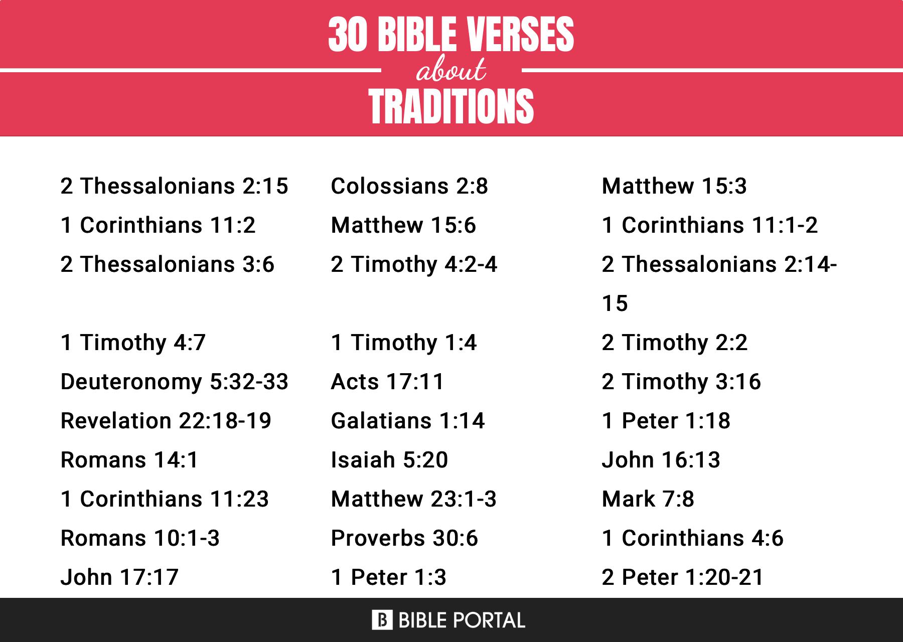 71 Bible Verses about Traditions