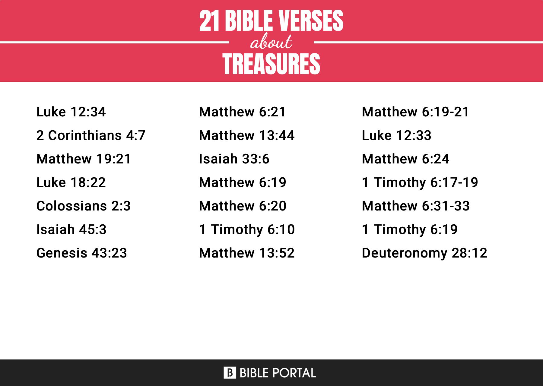 21 Bible Verses about Treasures