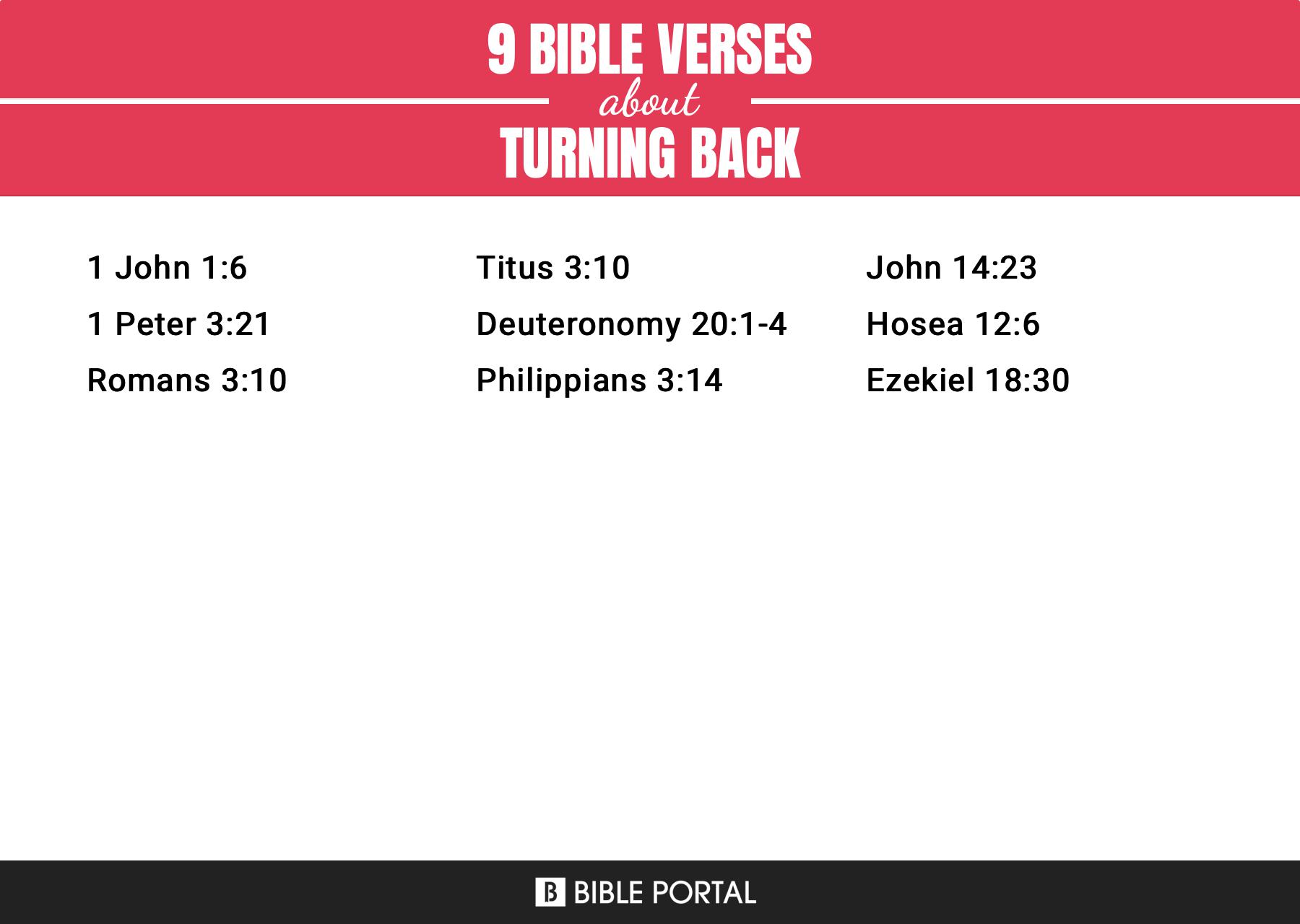 9 Bible Verses about Turning Back?